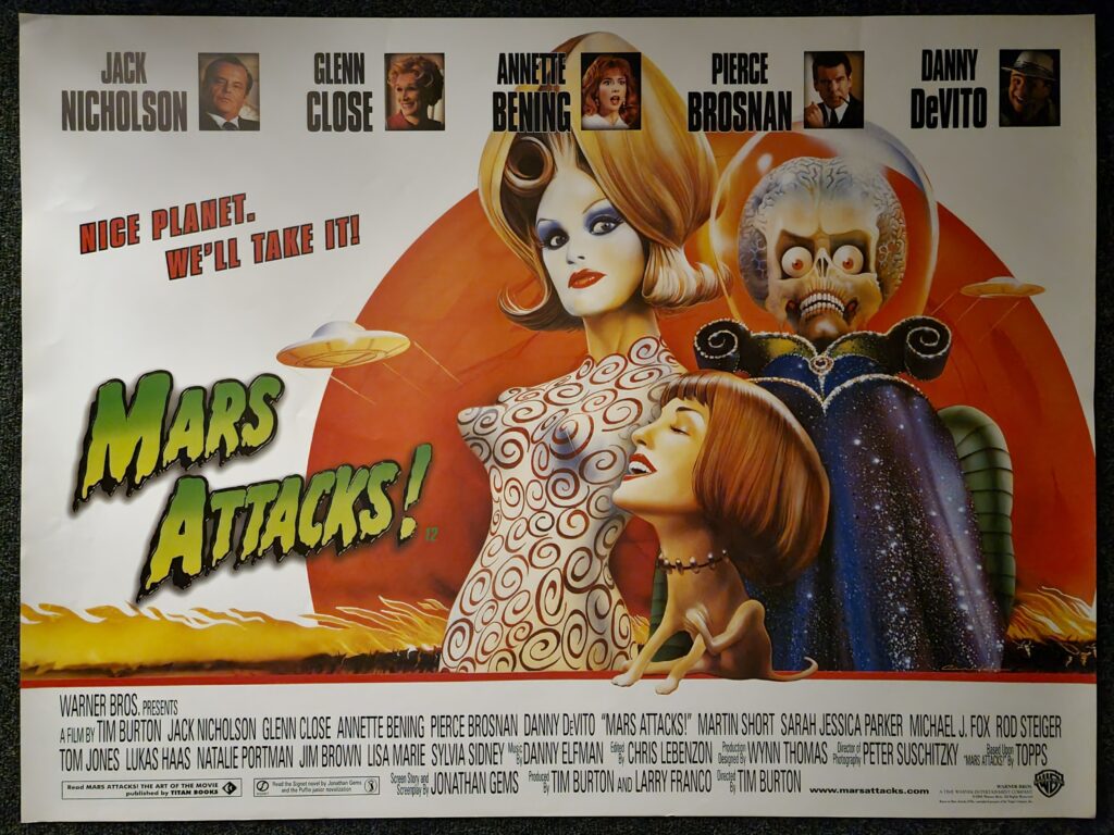 Mars Attacks 1996 – UK Quad – Vintage Movie Art